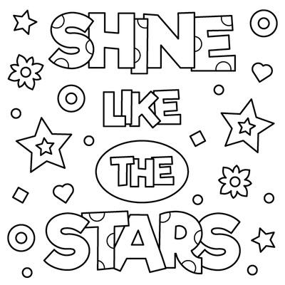 Shine like the Stars. Coloring Page. Vector Illustration. | AllPosters.com