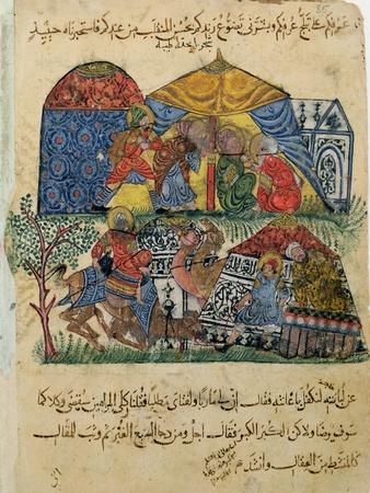 'An Old Man and a Young Man in Front of the Tents of the Rich Pilgrims ...