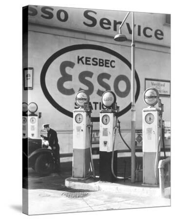'Gasoline Station, Manhattan' Stretched Canvas Print - Berenice Abbott ...