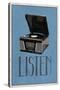 'Listen Retro Record Player Art Poster Print' Prints | AllPosters.com